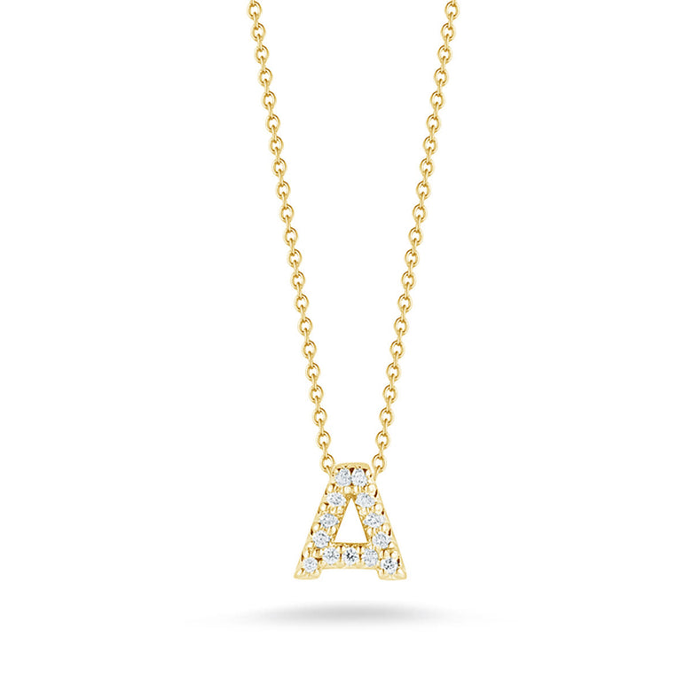 Tiny Treasures 0.06ct Diamond Love Letter "A" Pendant in 18K Yellow Go ...