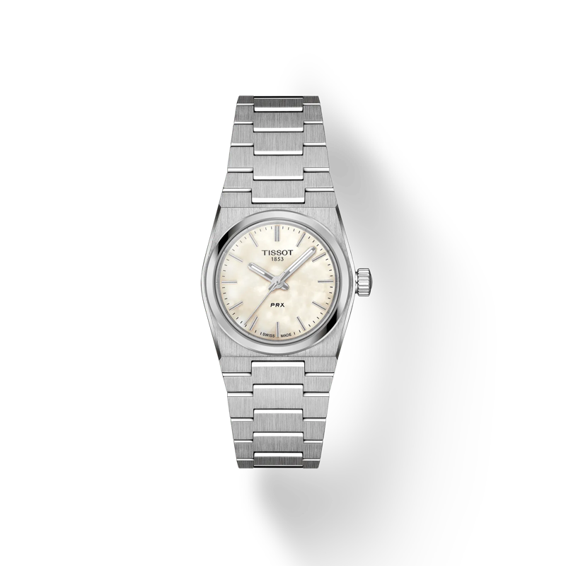 25mm PRX Quartz Watch with Mother of Pearl Dial in Stainless Steel, Br ...