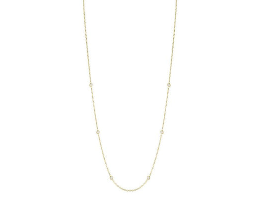 0.30ct Diamond Eyelet Chain Necklace in 18K Yellow Gold, 18 ...