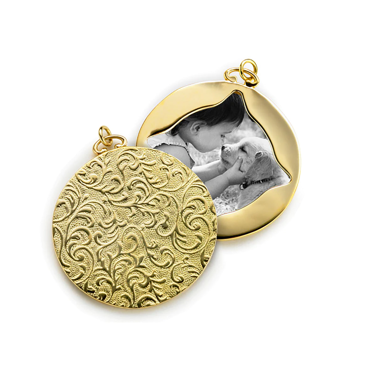 18K Gold Vine Half-Locket Charm | Schiffman's Jewelers