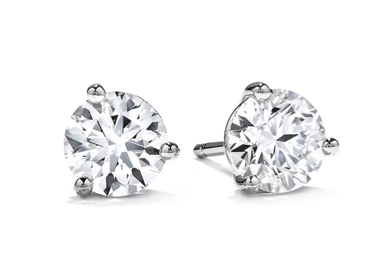 1.45-1.55ct Round Brilliant Hearts on Fire Diamond Stud Earrings in 18 ...