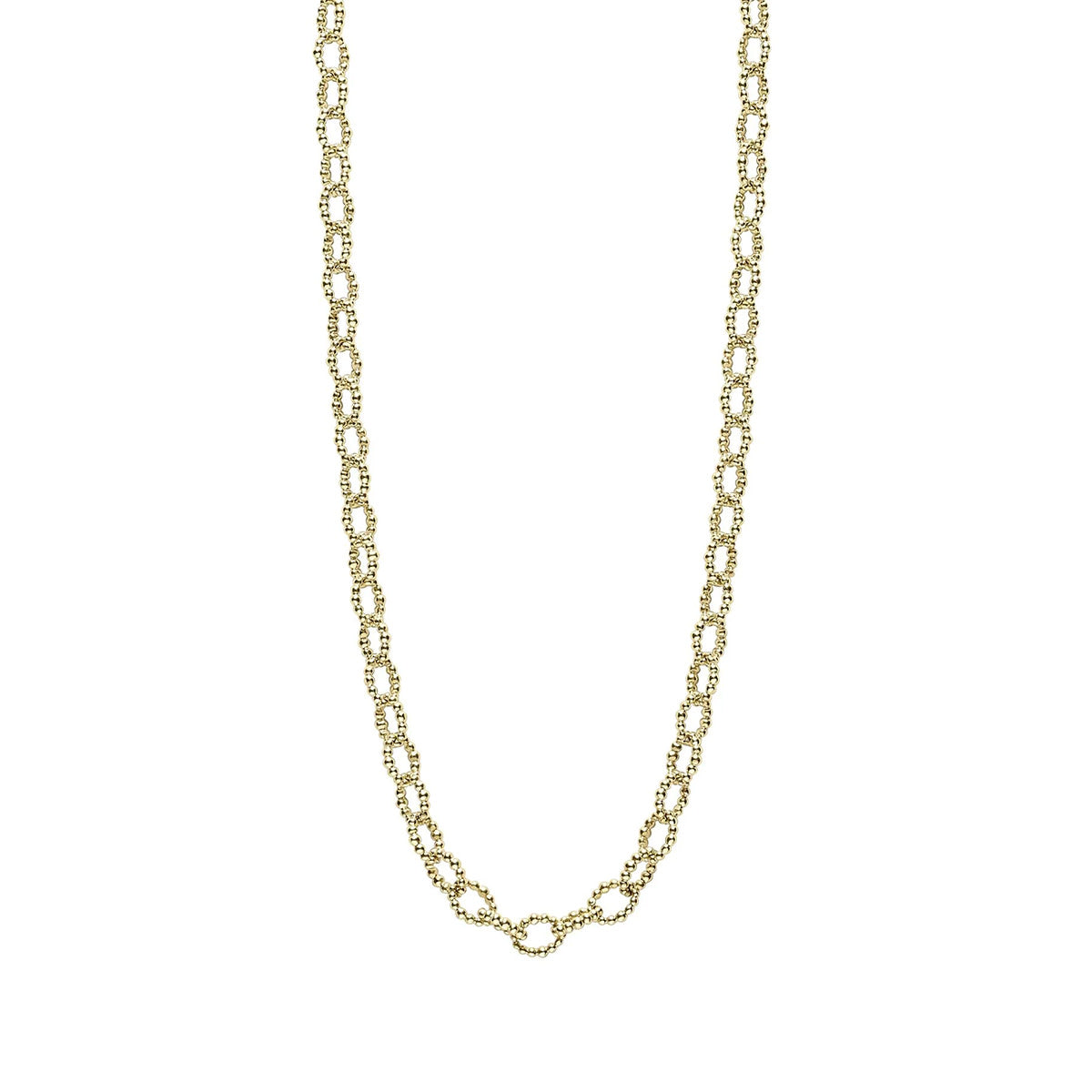 Signature Caviar Oval Link Chain Necklace in 18K Yellow Gold, 18in ...