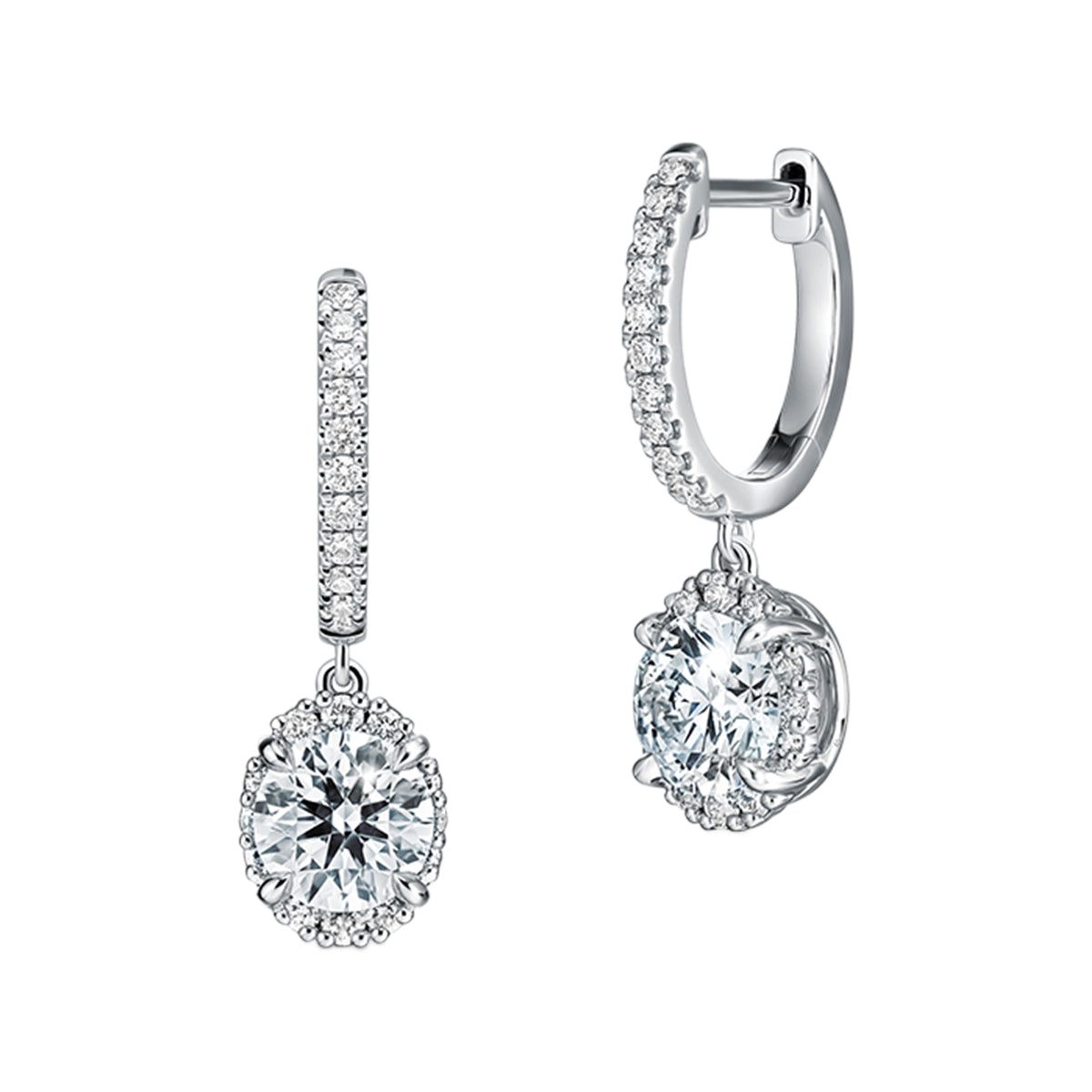 Ellipse Diamond Leverback Earrings | Schiffman's Jewelers