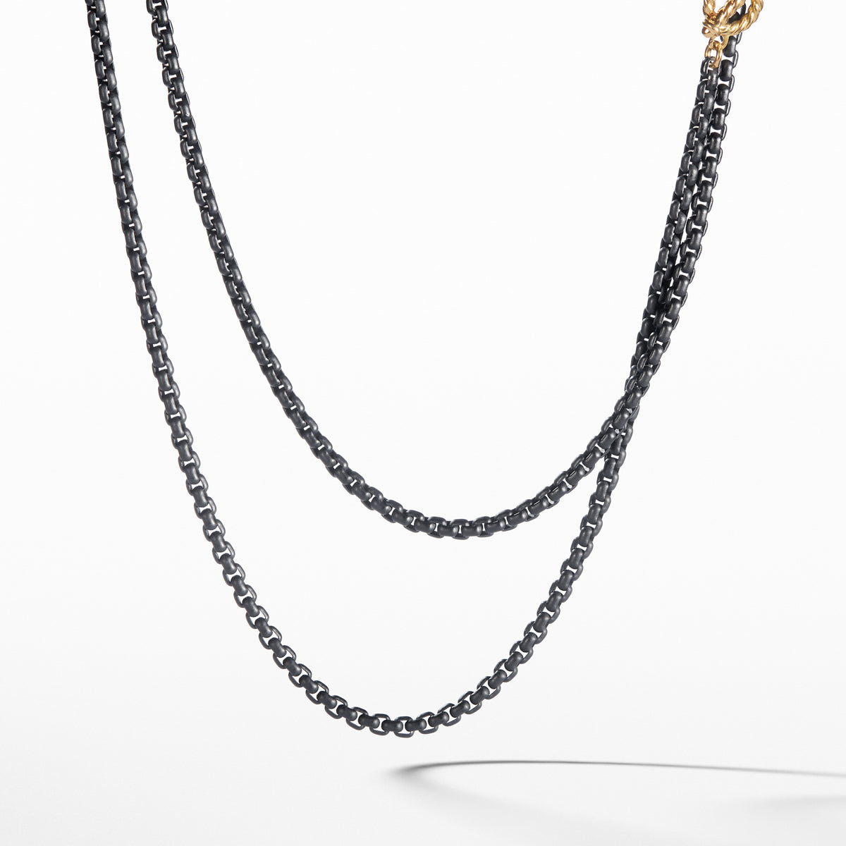DY Bel Aire Chain Necklace in Black with 14K Gold Accents | Schiffman's ...