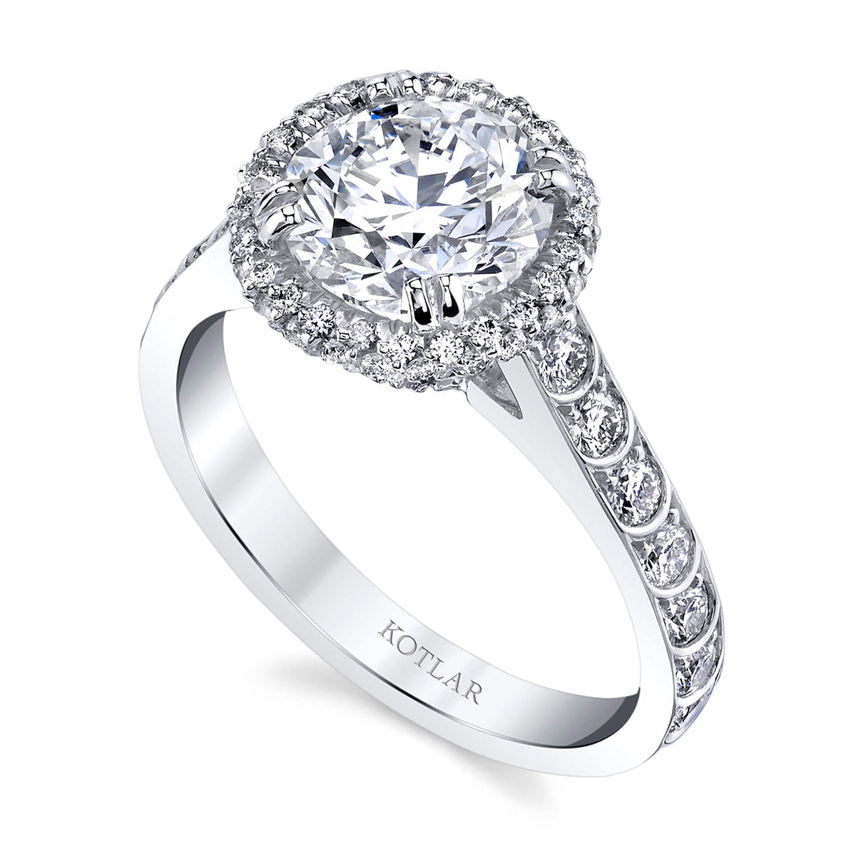 Artisan Pave Scallop Diamond Halo Ring | Schiffman's Jewelers
