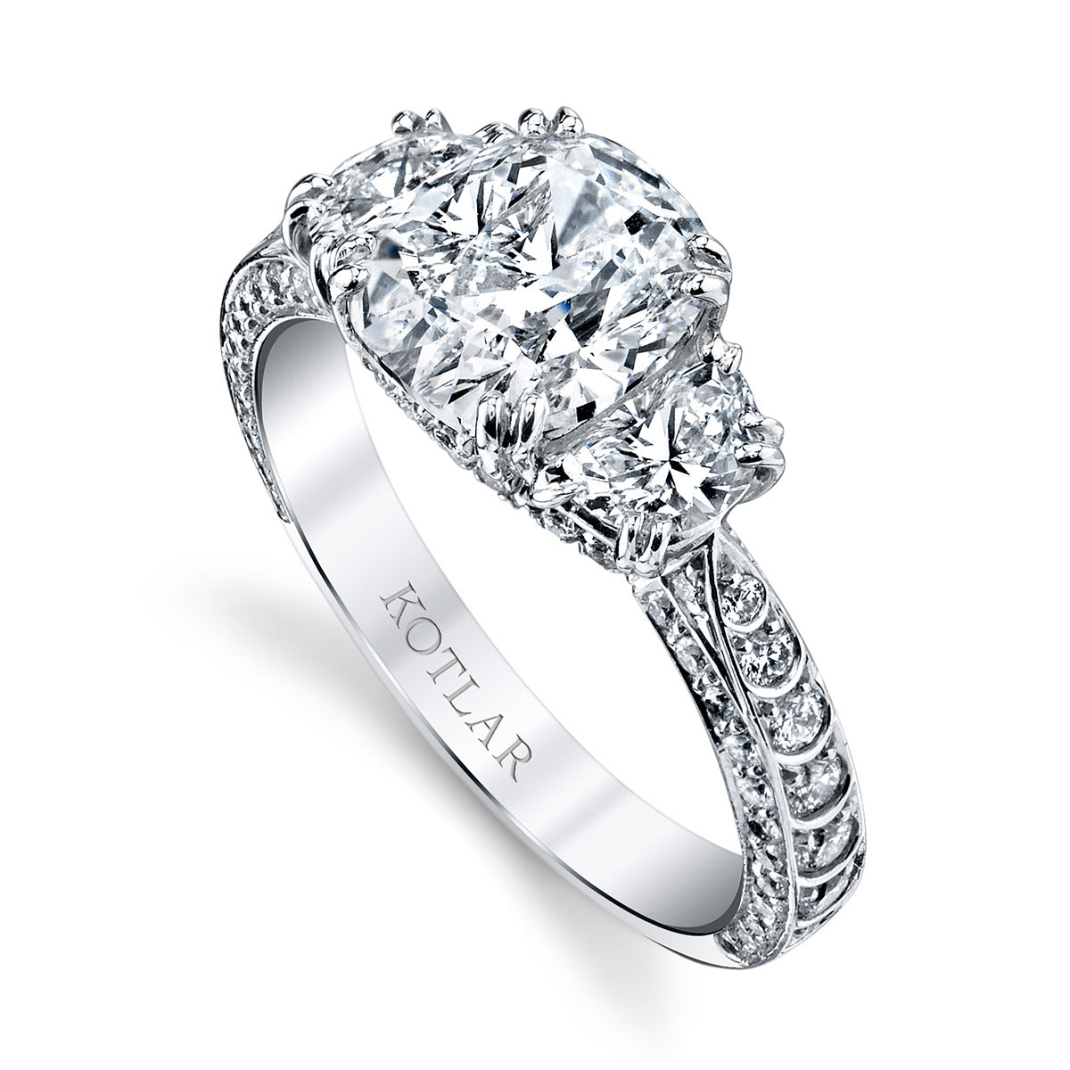 Scallop Kotlar Cushion Diamond Ring | Schiffman's Jewelers