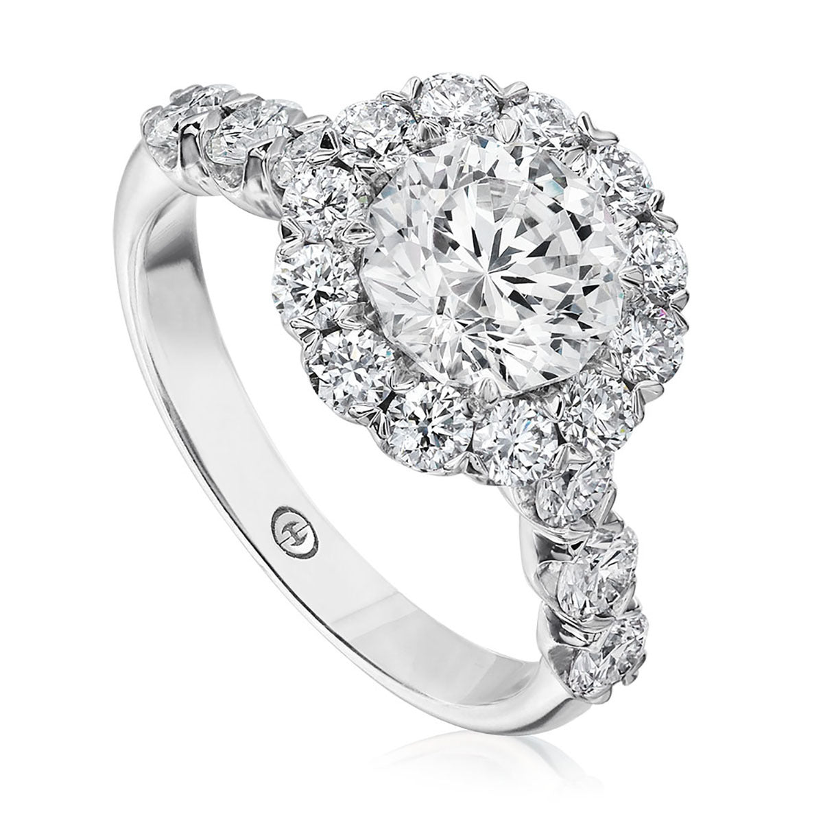 Crisscut Round Diamond Halo Engagement Ring | Schiffman's Jewelers