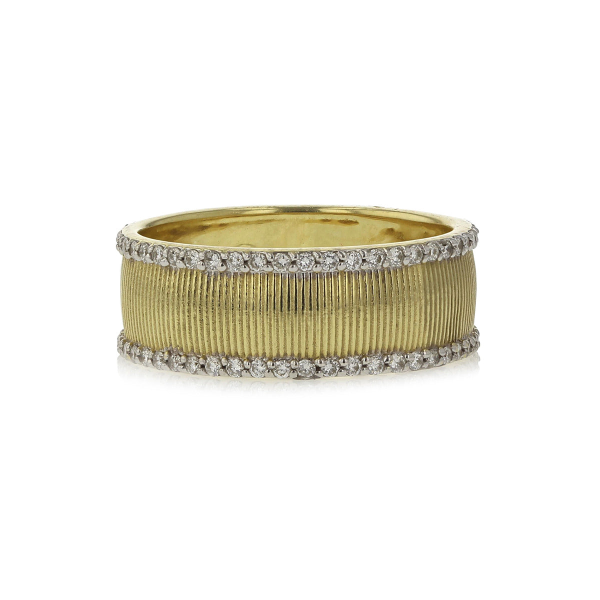 Strie Gold Diamond Edge Ring | Schiffman's Jewelers