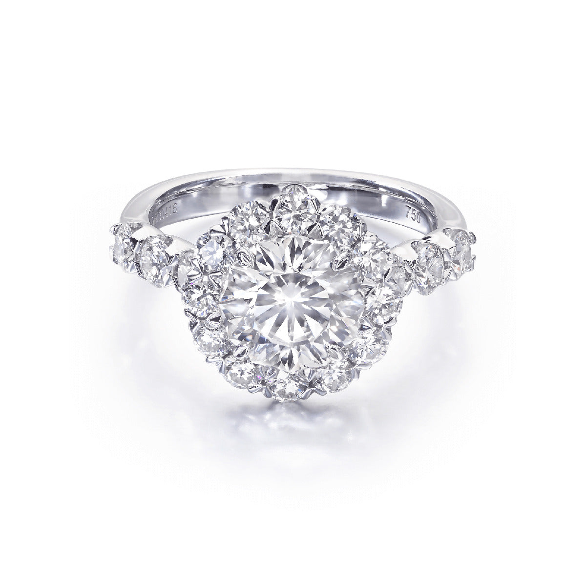 Round Crisscut Diamond Halo Engagement Ring | Schiffman's Jewelers