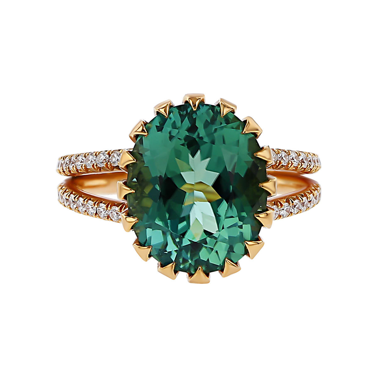 Oval Tourmaline and Diamond Monaco Ring | Schiffman's Jewelers
