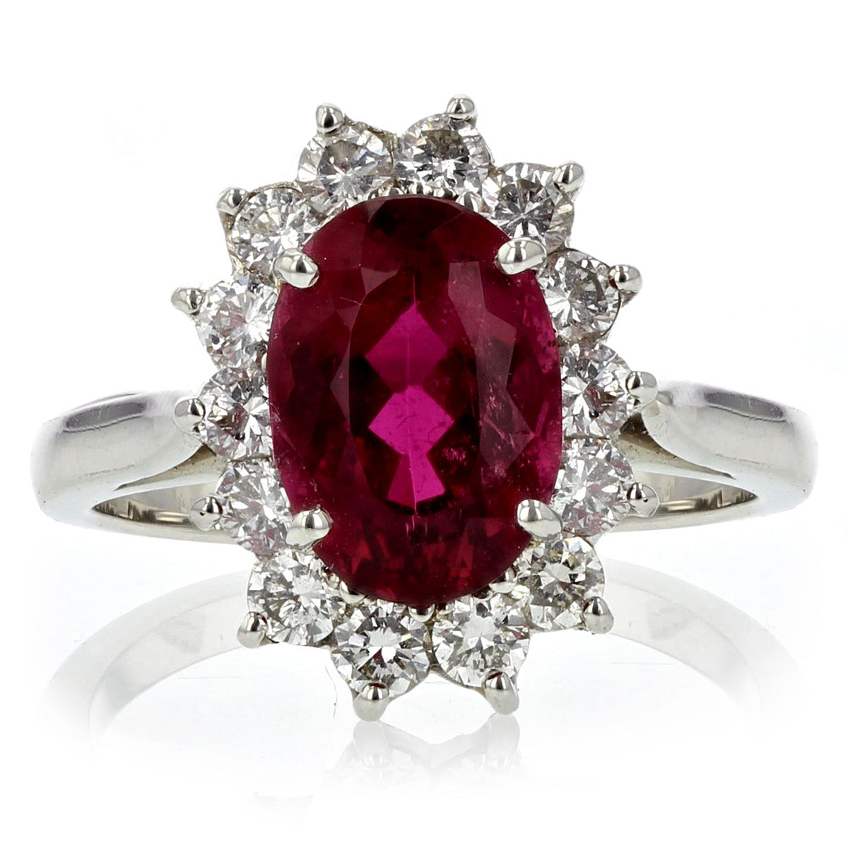 Platinum Rubellite Diamond Ring | Schiffman's Jewelers