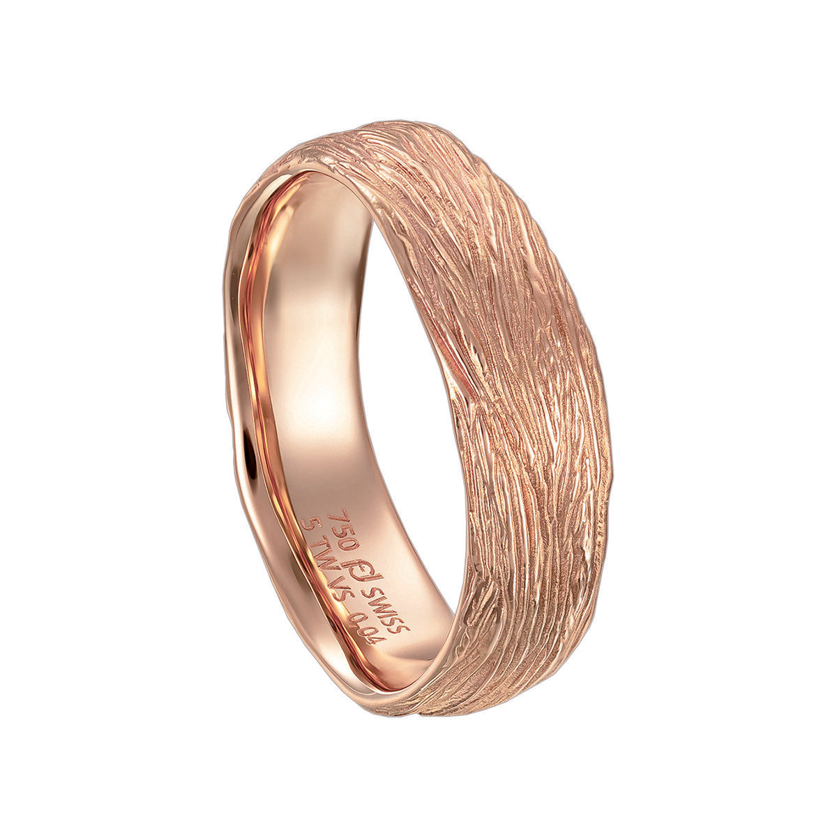 Gold Tree Bark Textured Wedding Band | Schiffman's Jewelers