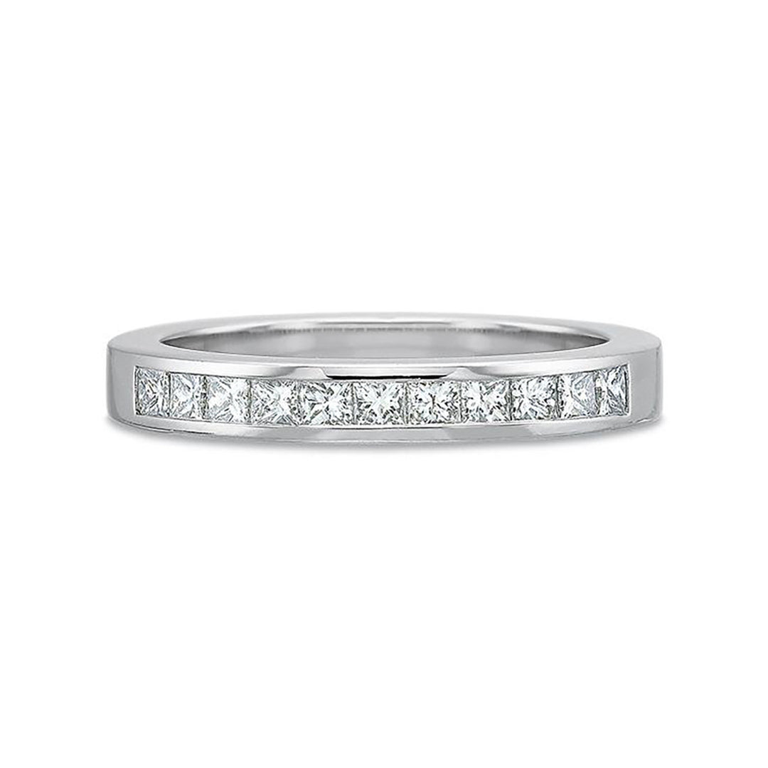 Half Round Princess Cut Diamond Channel Set Band | Schiffman's Jewelers