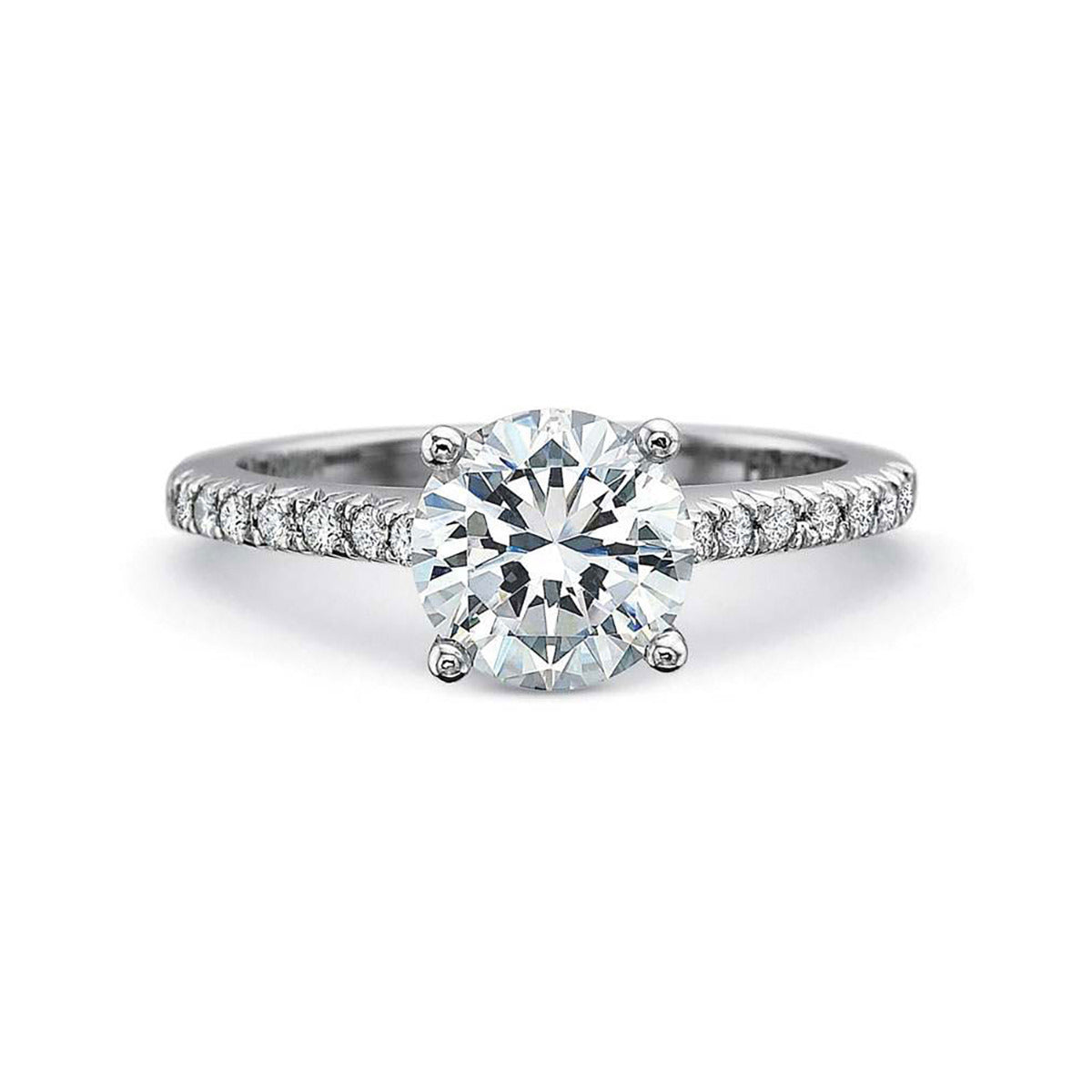 Flush Fit Diamond Semi-Mount Ring in 18K White Gold and Platinum for ...
