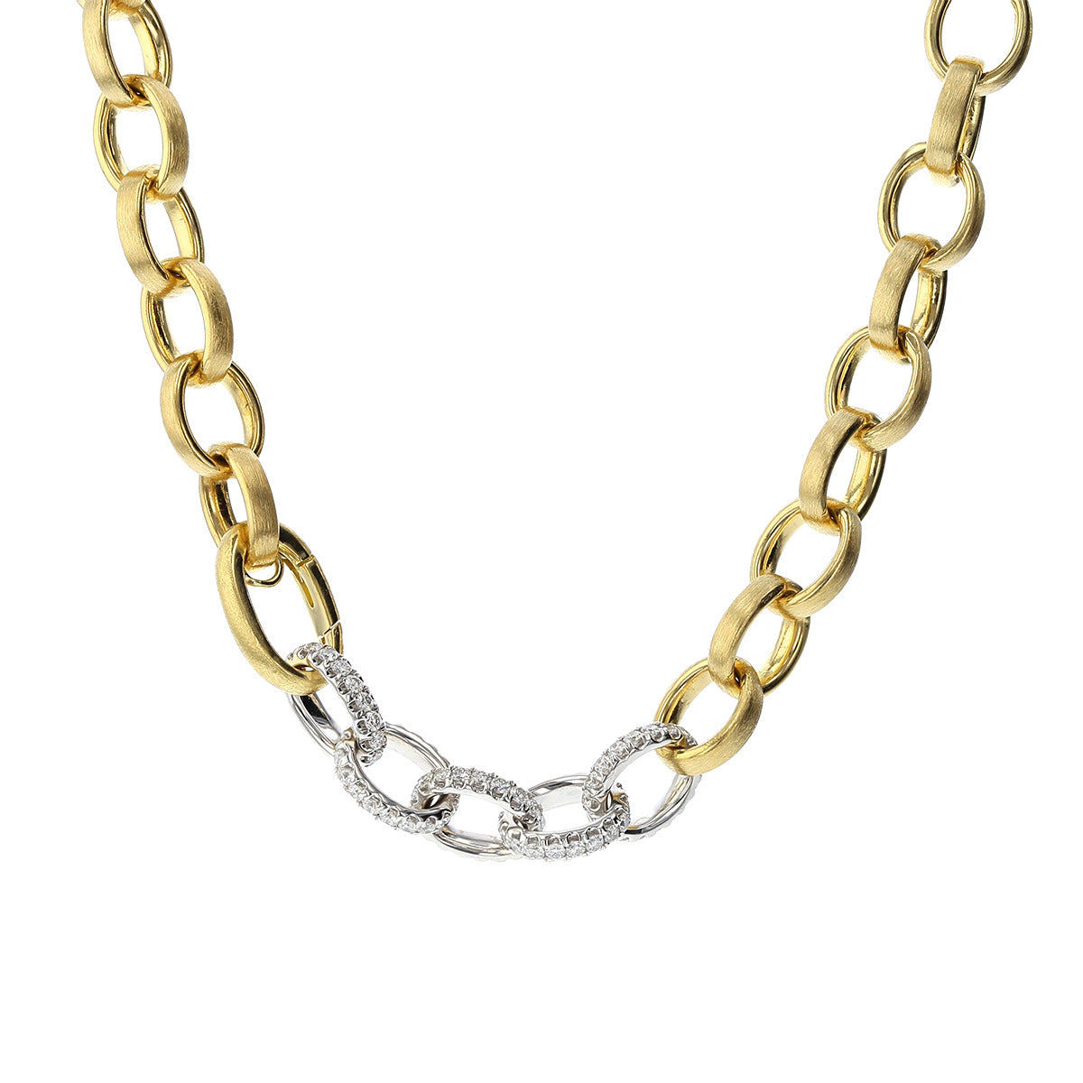 Diamonds and Gold Link Chain Necklace | Schiffman's Jewelers