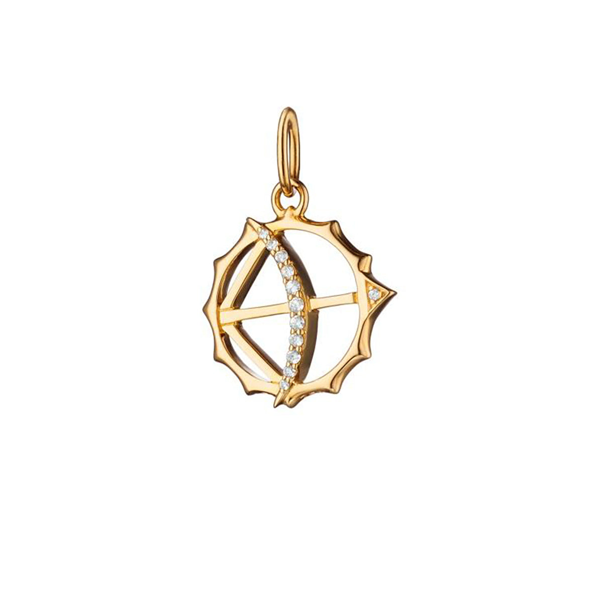 Mini Apollo Bow and Arrow Charm with Diamonds | Schiffman's Jewelers