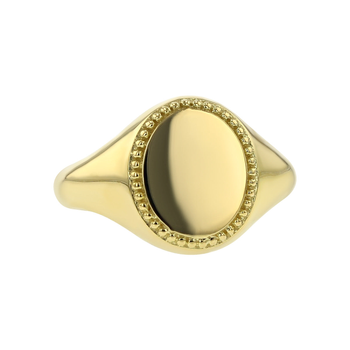 Small Round Signet Ring with Bead Around Top | Schiffman's Jewelers