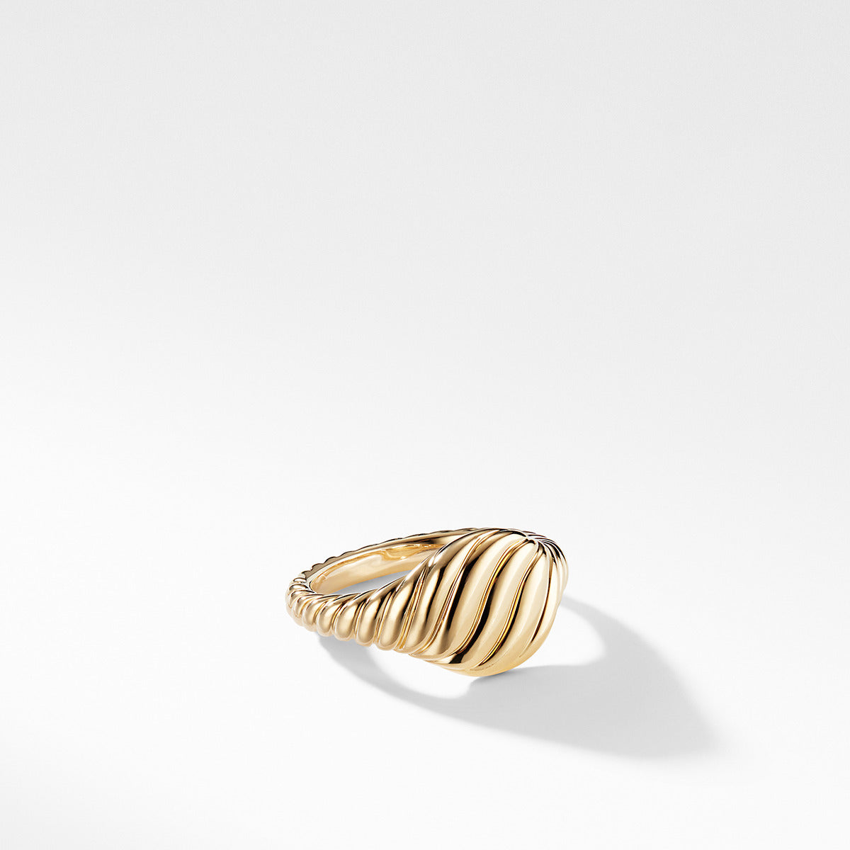 Sculpted Cable Pinky Ring in 18K Yellow Gold | Schiffman's Jewelers