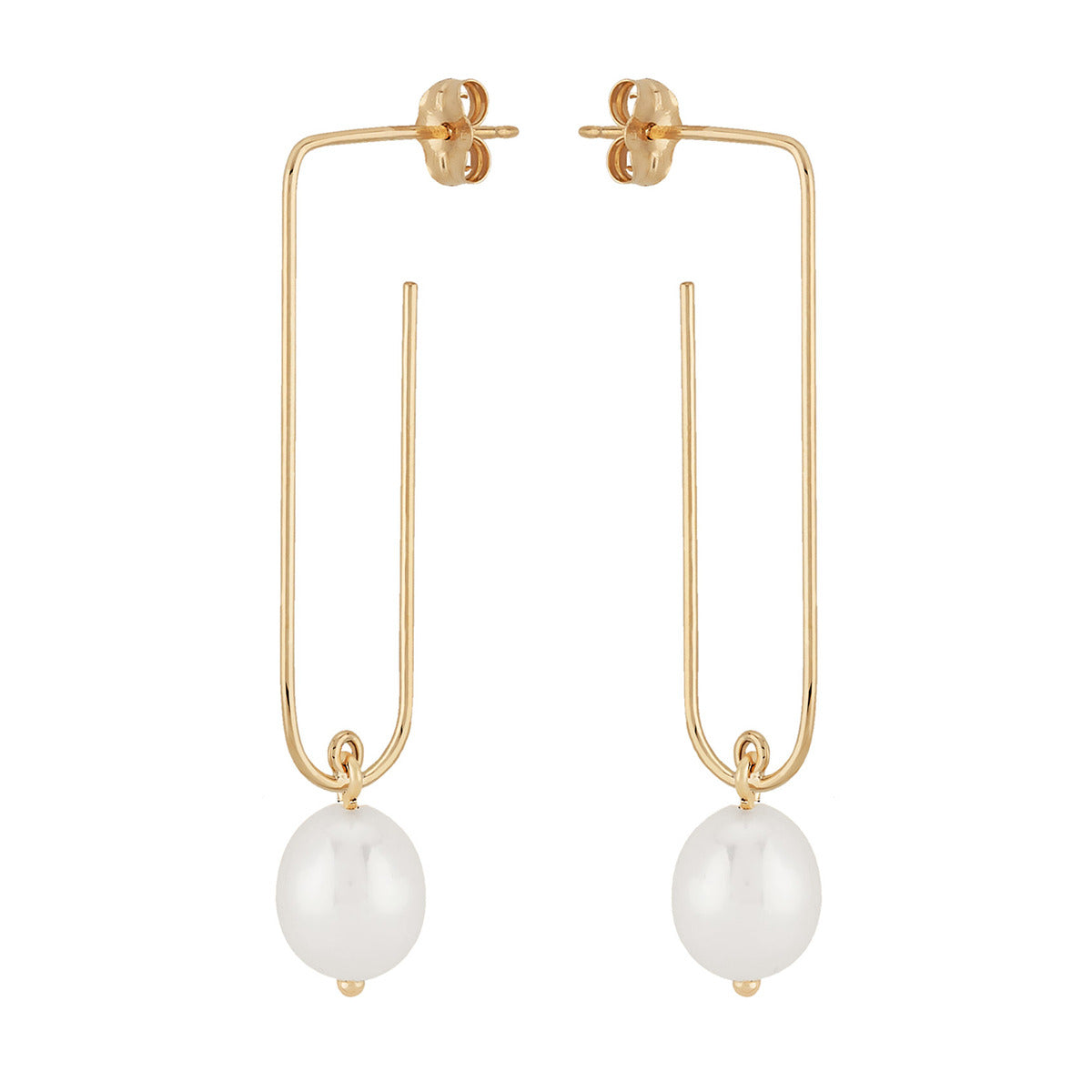 14K Gold Paper Clip with Freshwater Pearl Drops | Schiffman's Jewelers