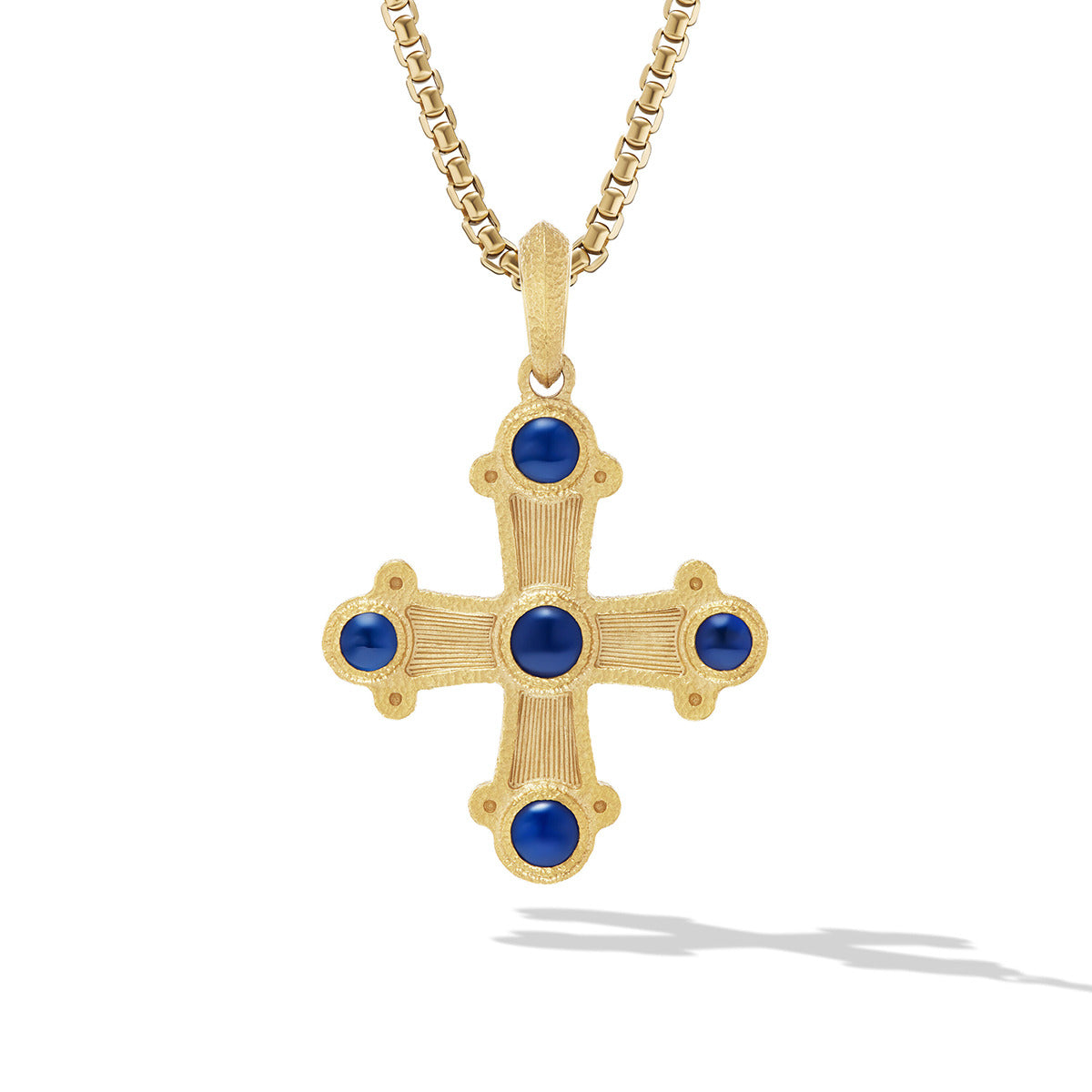 Shipwreck Cross Amulet in 18K Yellow Gold with Sapphires | Schiffman's ...