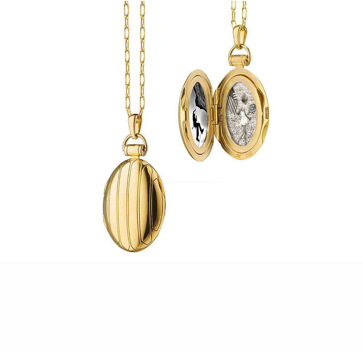 Oval Pinstripe Locket | Schiffman's Jewelers | Schiffman's Jewelers