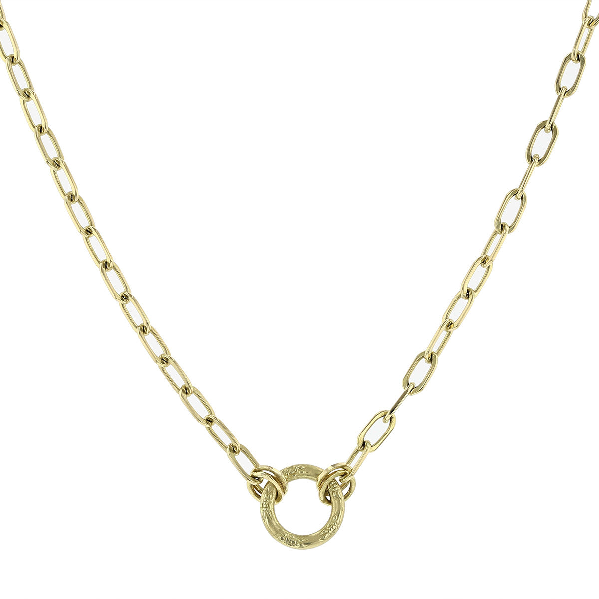 Open Round Link Necklace in 18K Yellow Gold, 18in | Schiffman's Jewelers