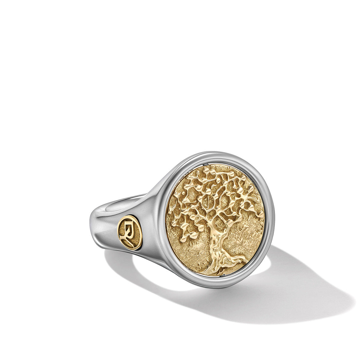 Life and Death Duality Signet Ring in Sterling Silver with 18K Yellow