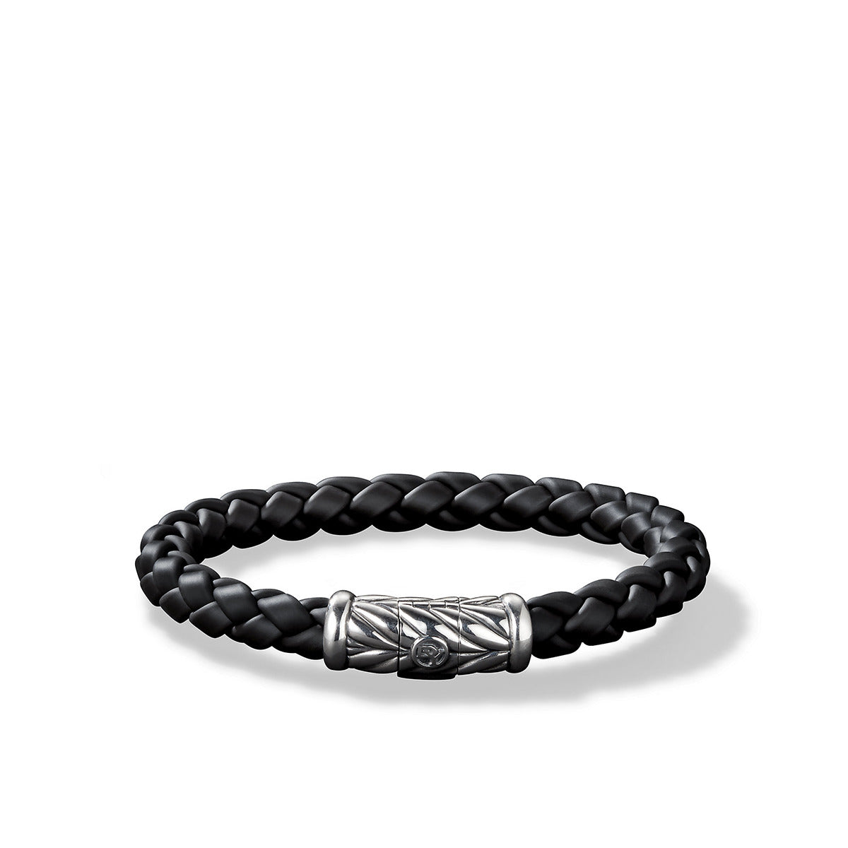 Chevron Rubber Weave Bracelet in Black | Schiffman's Jewelers