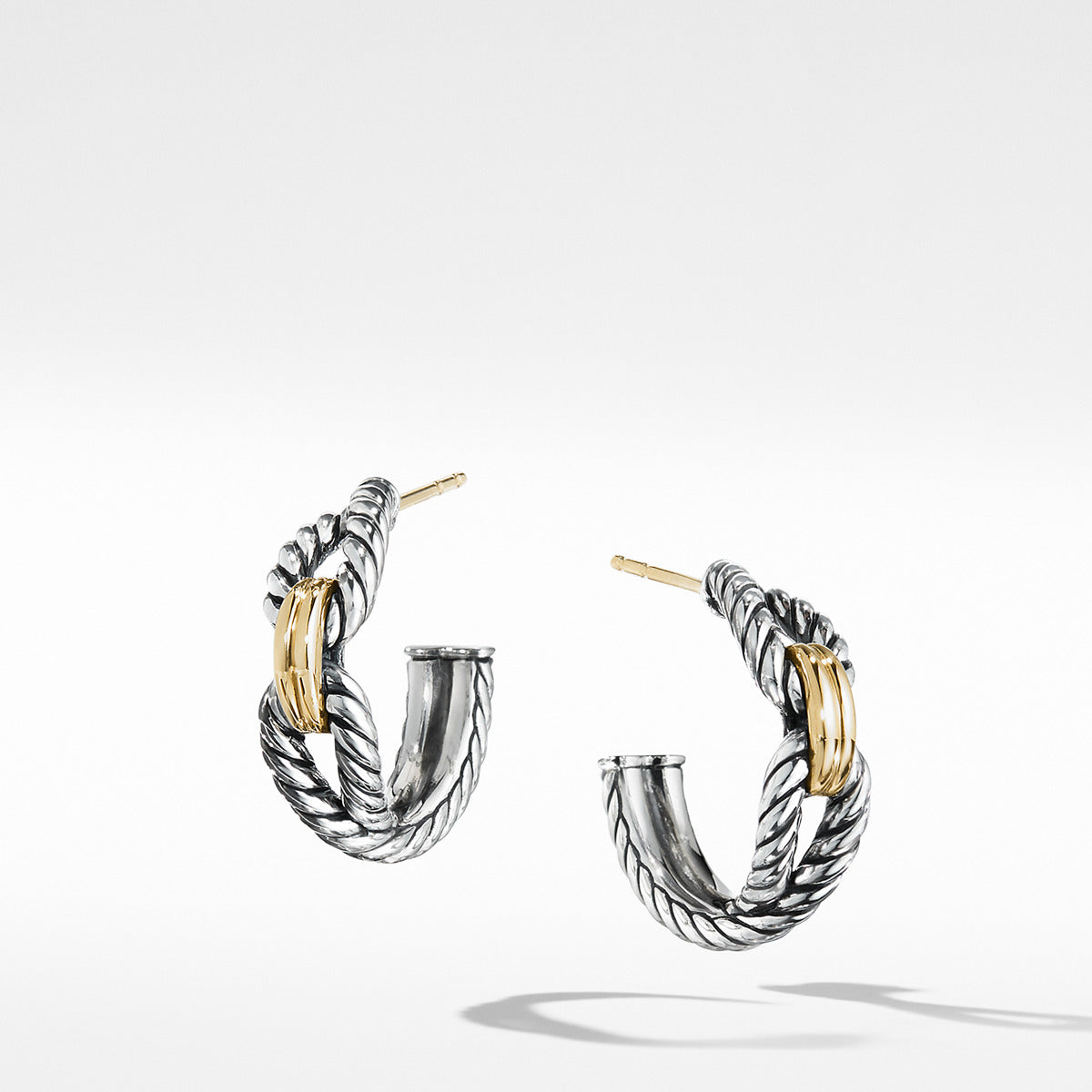 Cable Loop Hoop Earrings with 18K Gold | Schiffman's Jewelers